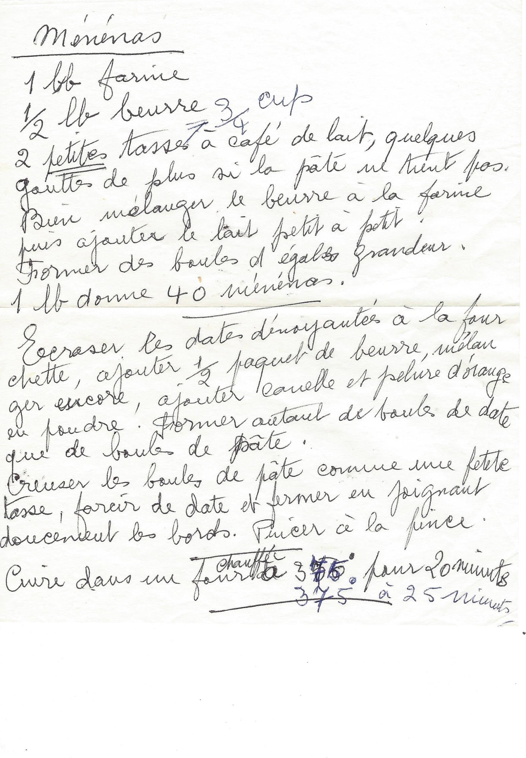 Menenas – The Claude Levy Recipe Book project